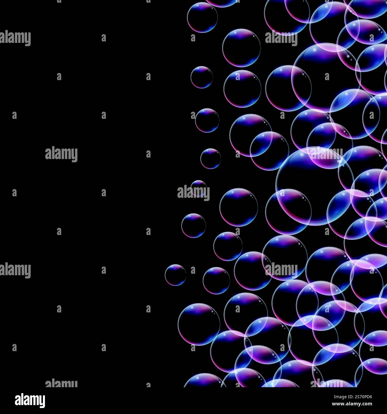 shiny bubbles on black background with text space Stock Vector Image ...
