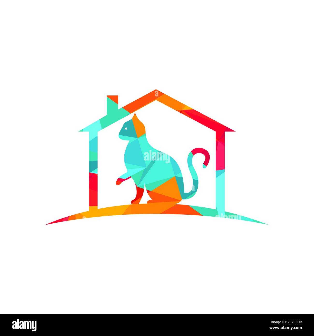 Cat house vector logo design Stock Vector Image & Art - Alamy