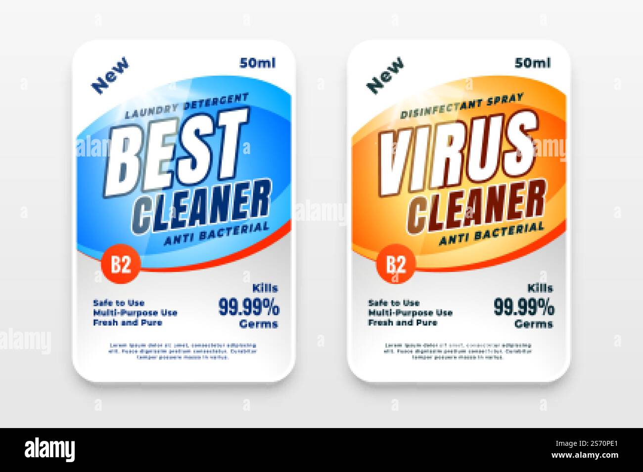 disinfectant and cleaner labels template design set Stock Vector Image ...