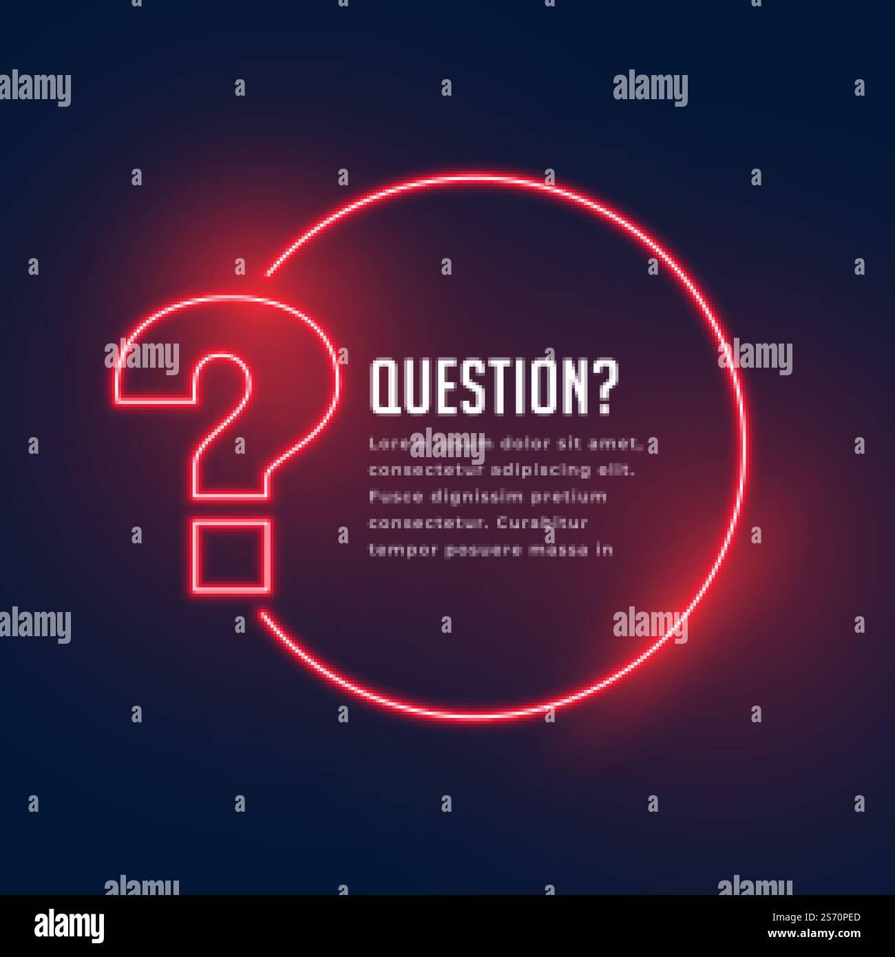 neon style question mark template for help and support Stock Vector ...