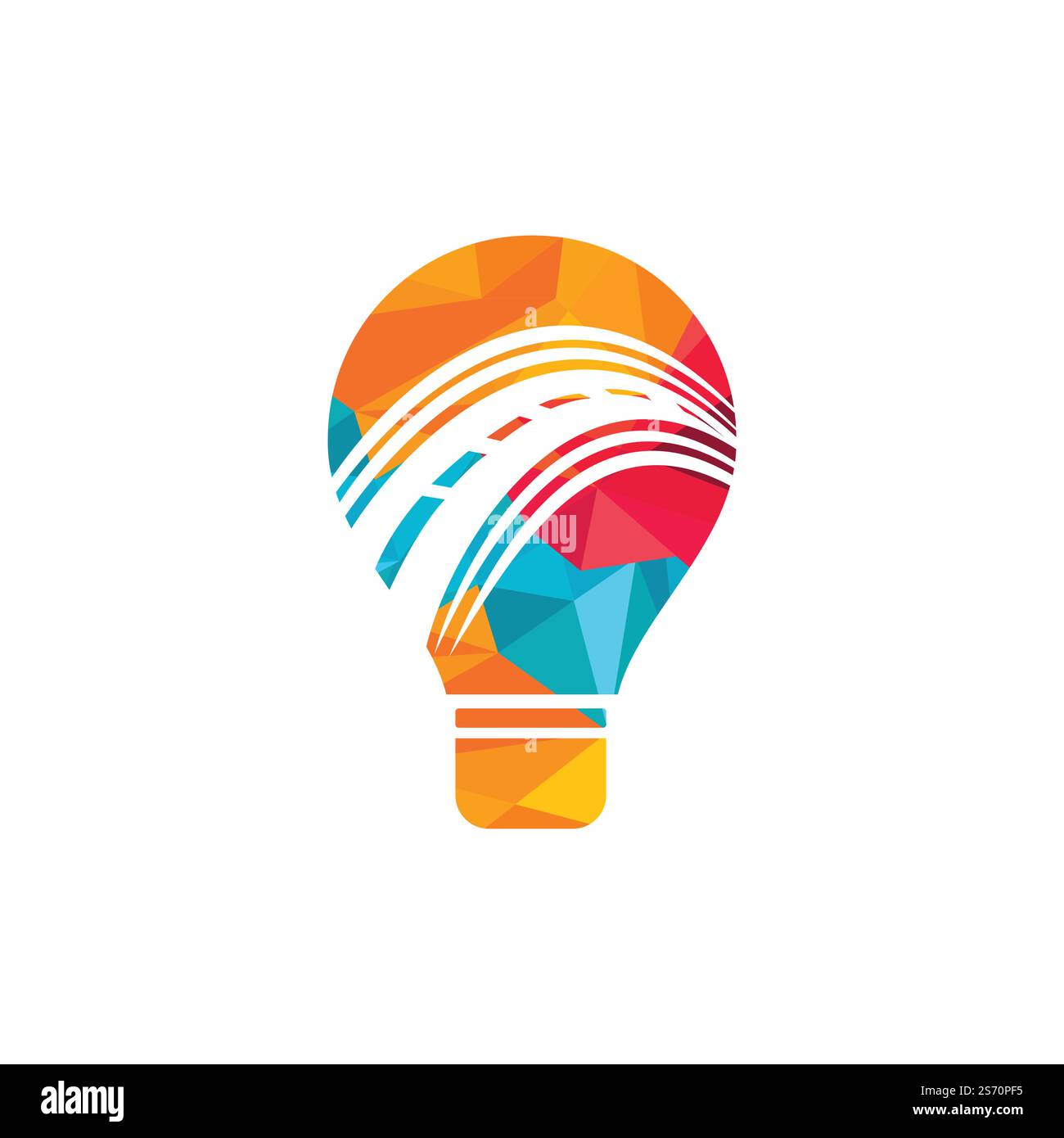 Creative road journey logo design. Road and lamp bulb logo vector ...