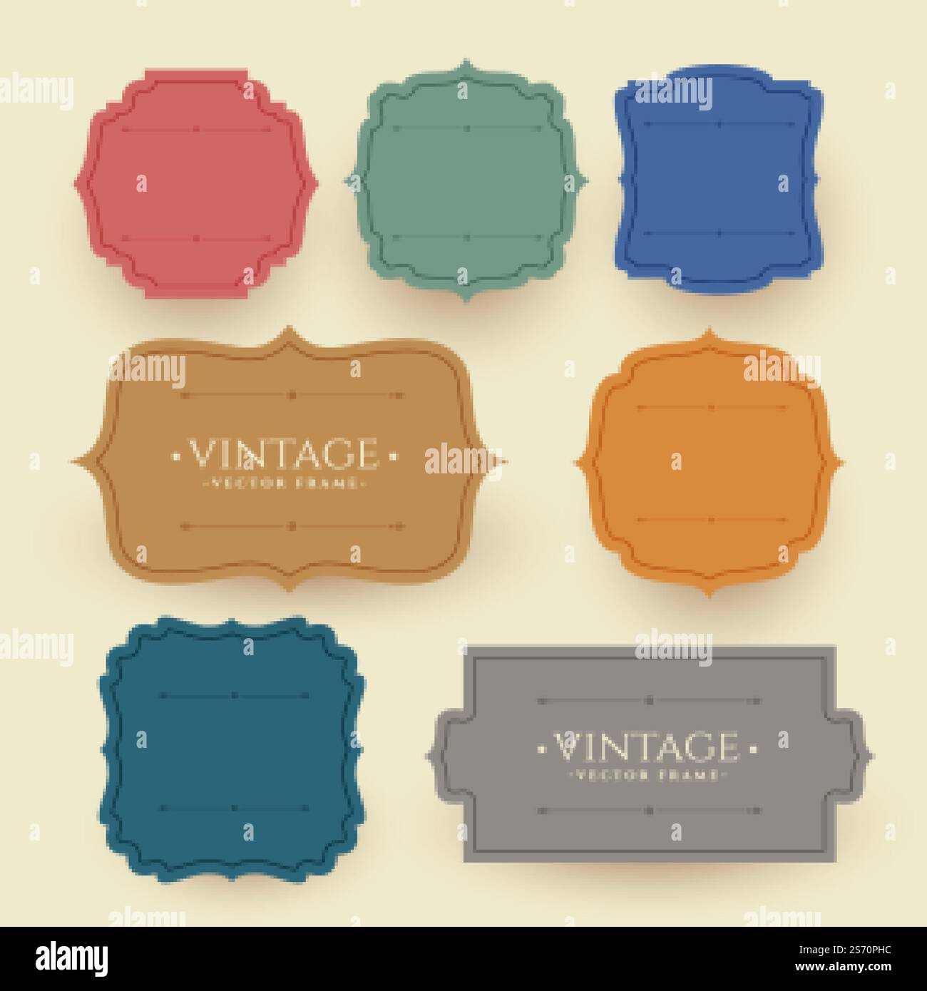 vintage frame labels set in retro colors Stock Vector Image & Art - Alamy