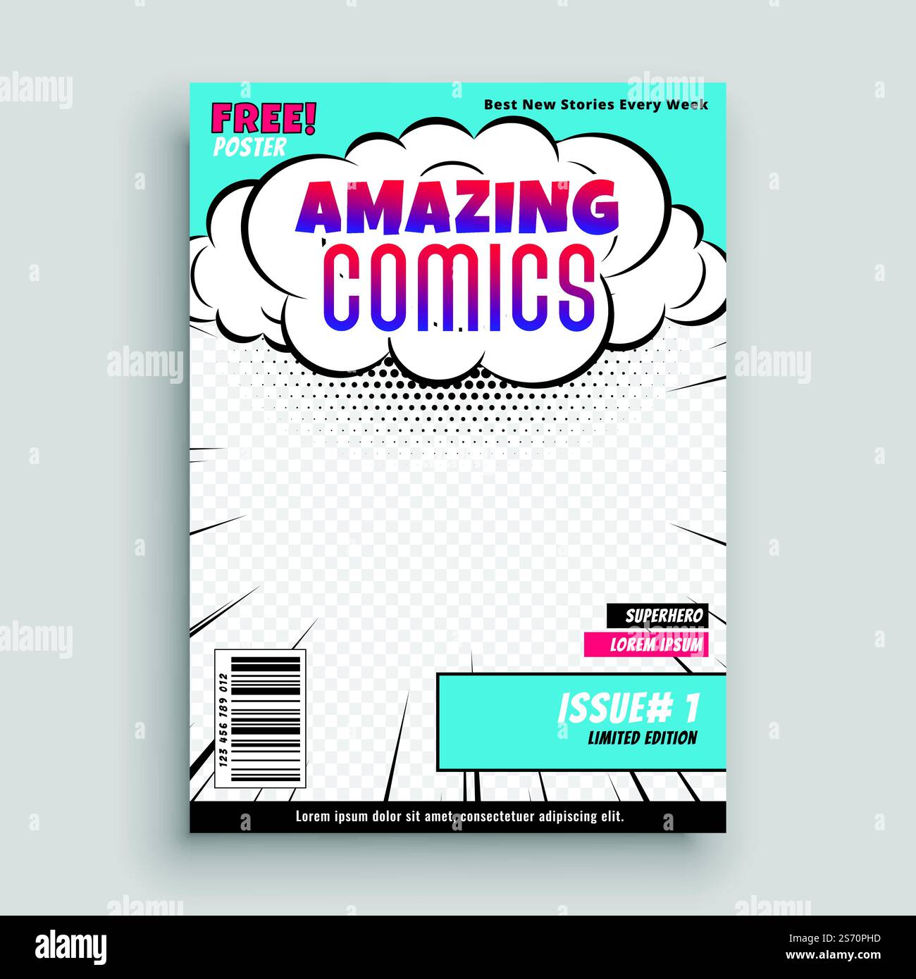 amazing comic book cover page template design Stock Vector Image & Art ...