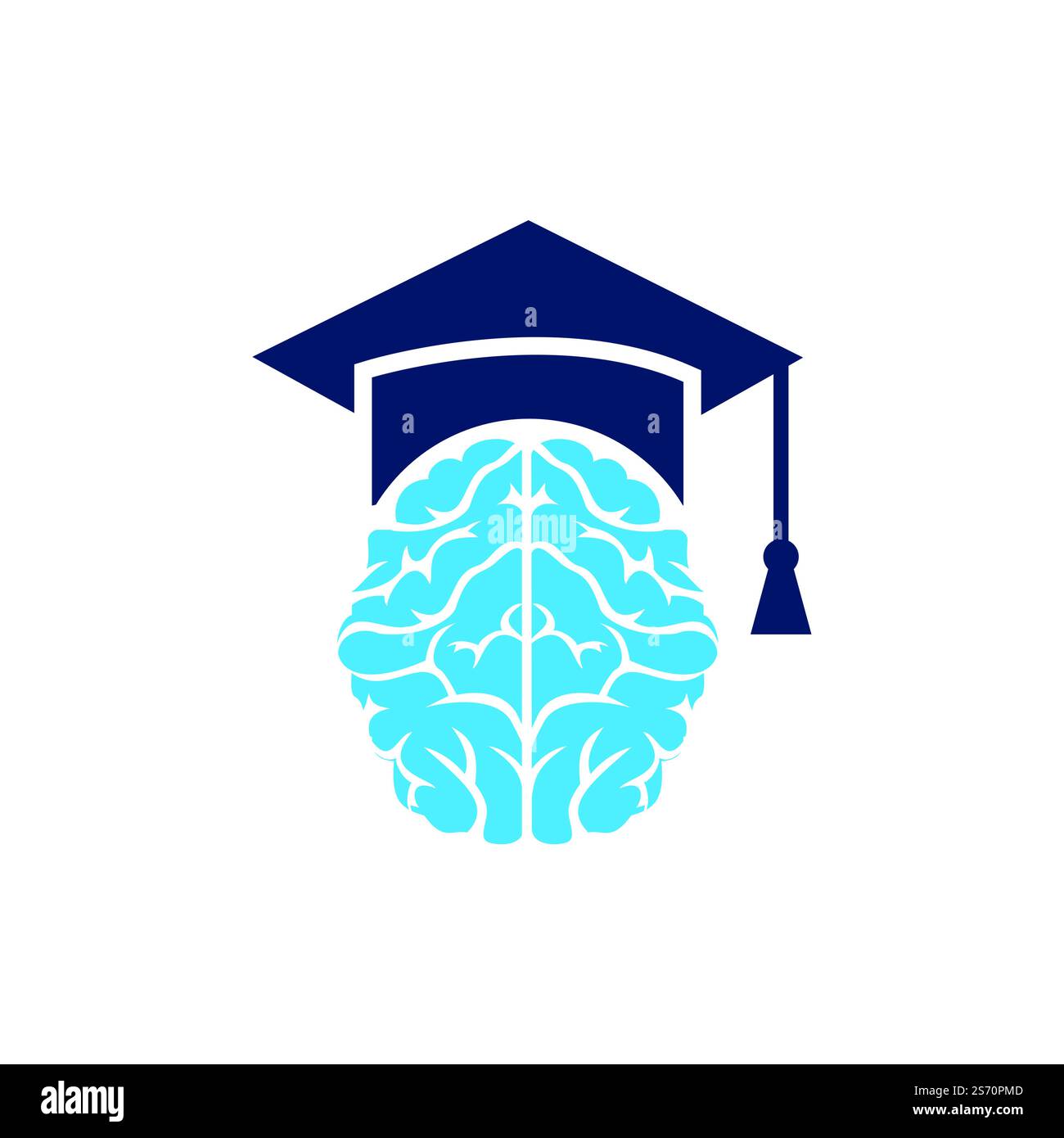 Brain and graduation cap icon design. Educational and institutional ...