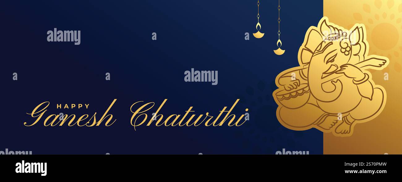 premium lord ganesha banner for indian festival ganesh chaturthi Stock ...