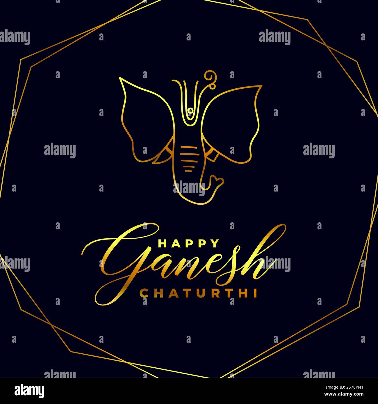 golden lord ganesha design for hindu festival ganesh chaturthi Stock ...