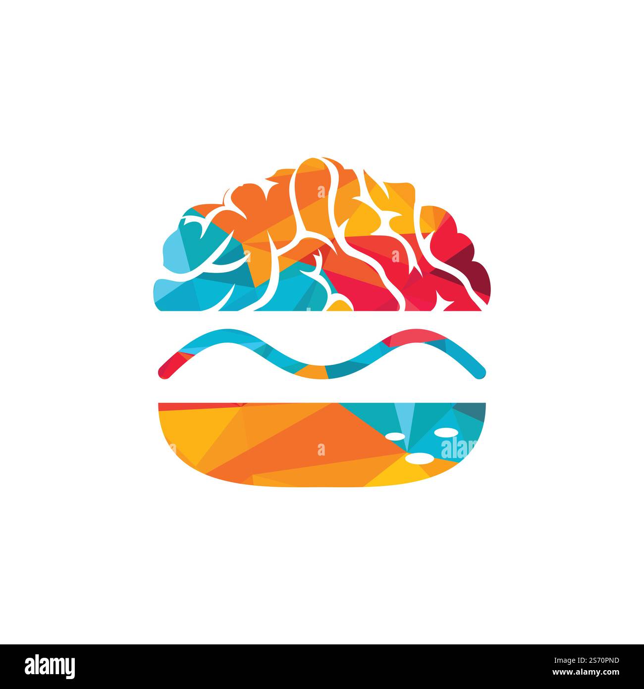 Burger Brain Vector Logo Design Template. Fast Food Cafe Logo Design ...