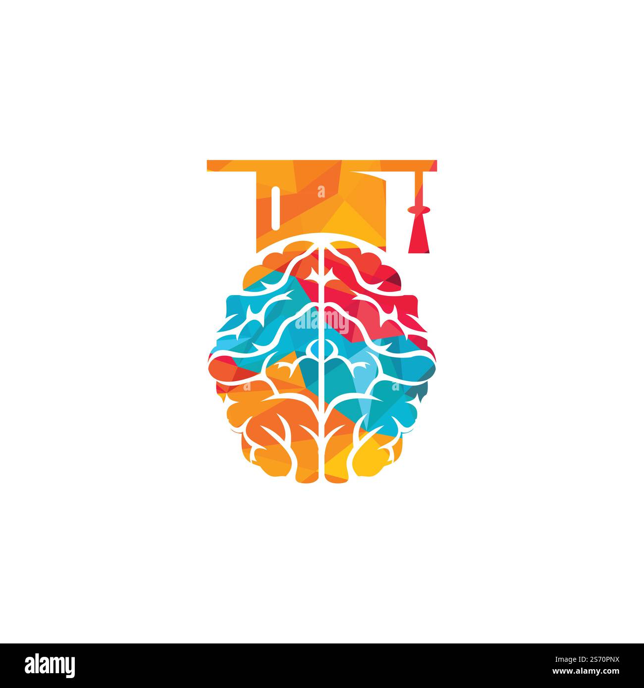 Brain and graduation cap icon design. Educational and institutional ...