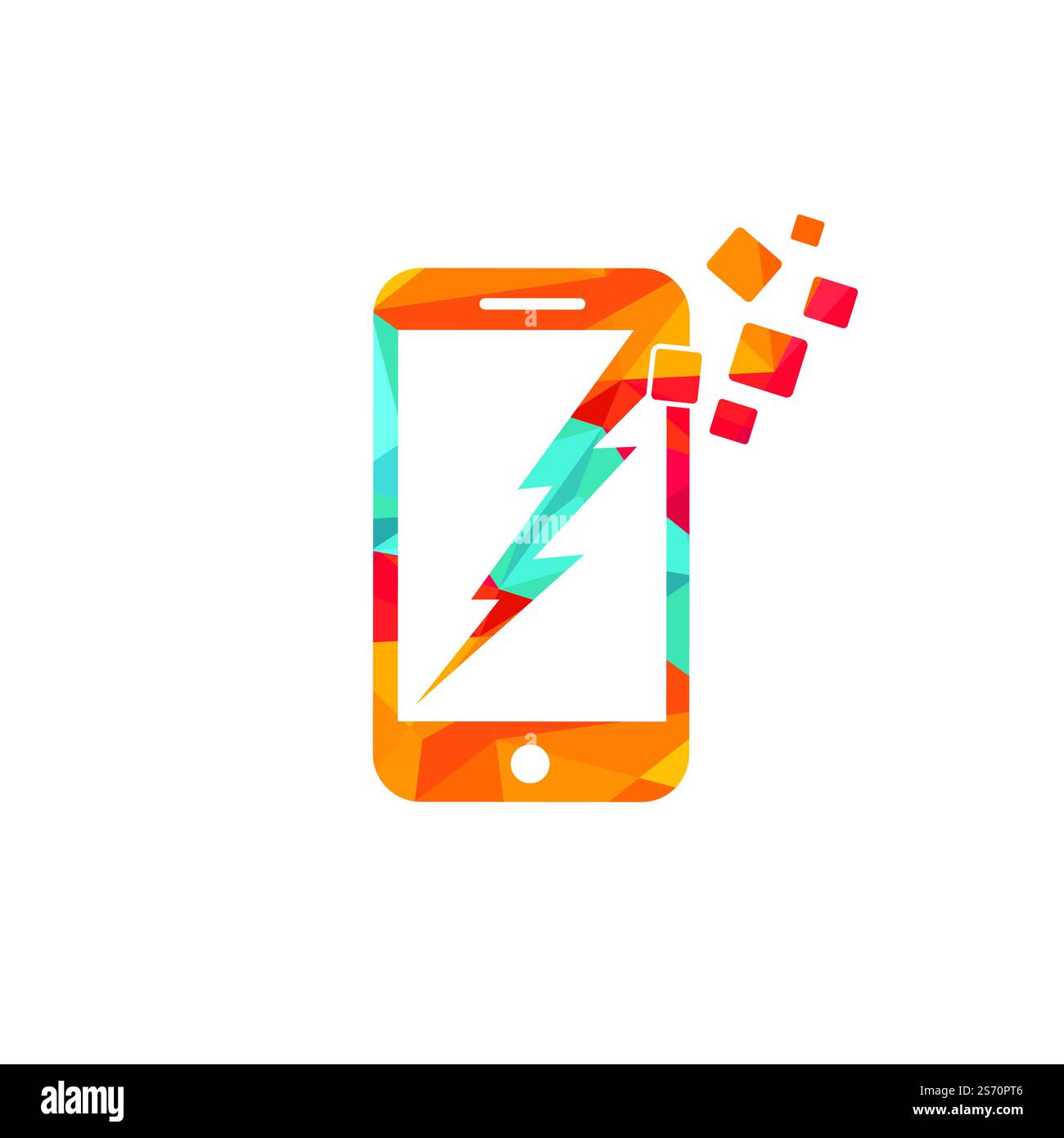 Power Smartphone Thunder Logo Design. Phone with bolt logo design ...