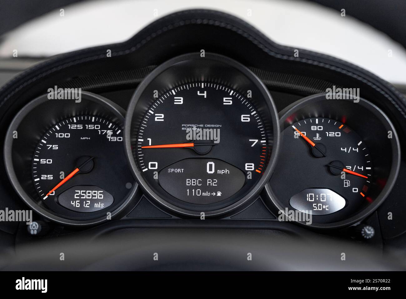 Porsche Design Cayman S Interior Details Stock Photo - Alamy