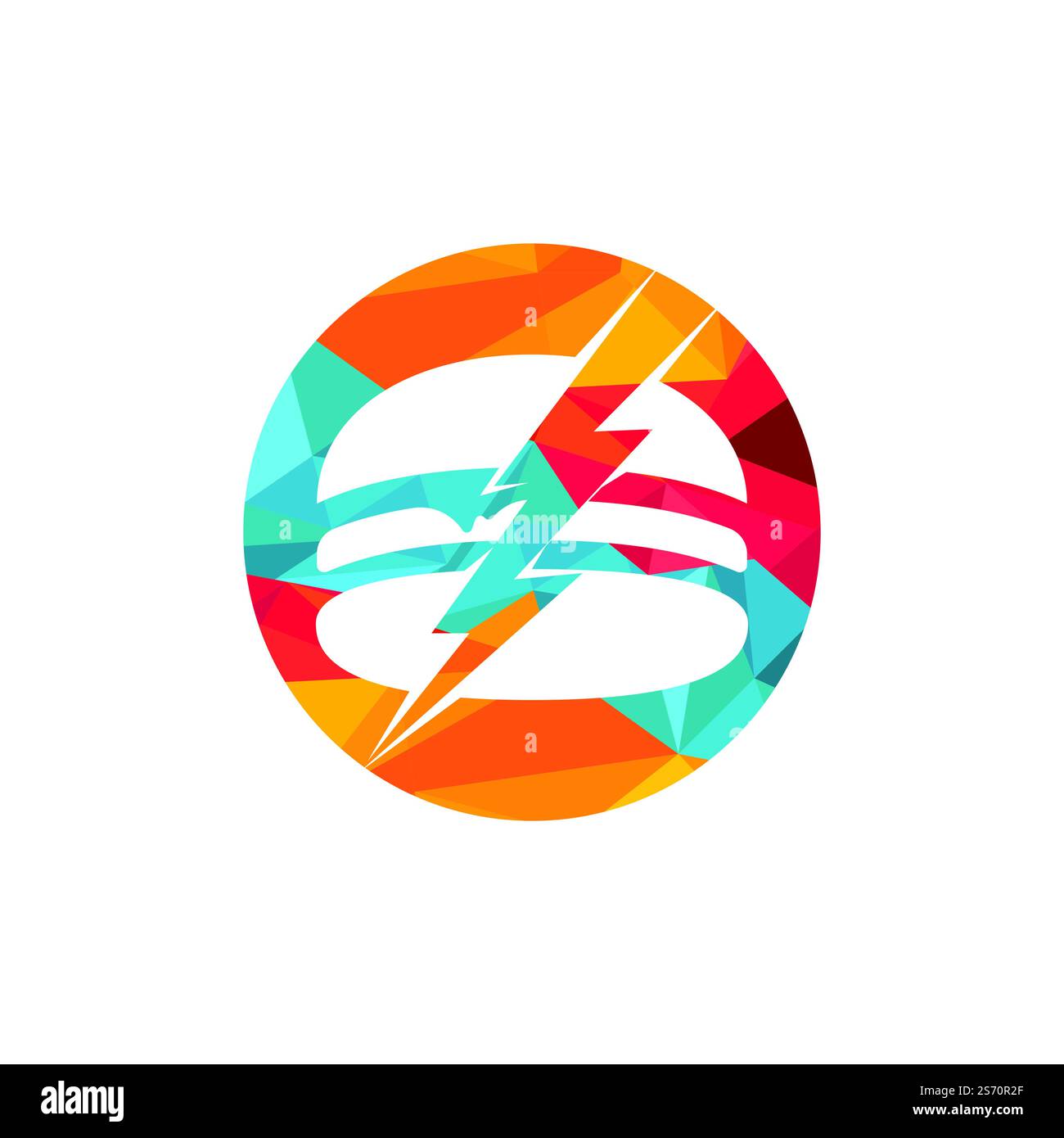 Flash burger vector logo design. Burger and thunderstorm icon logo ...