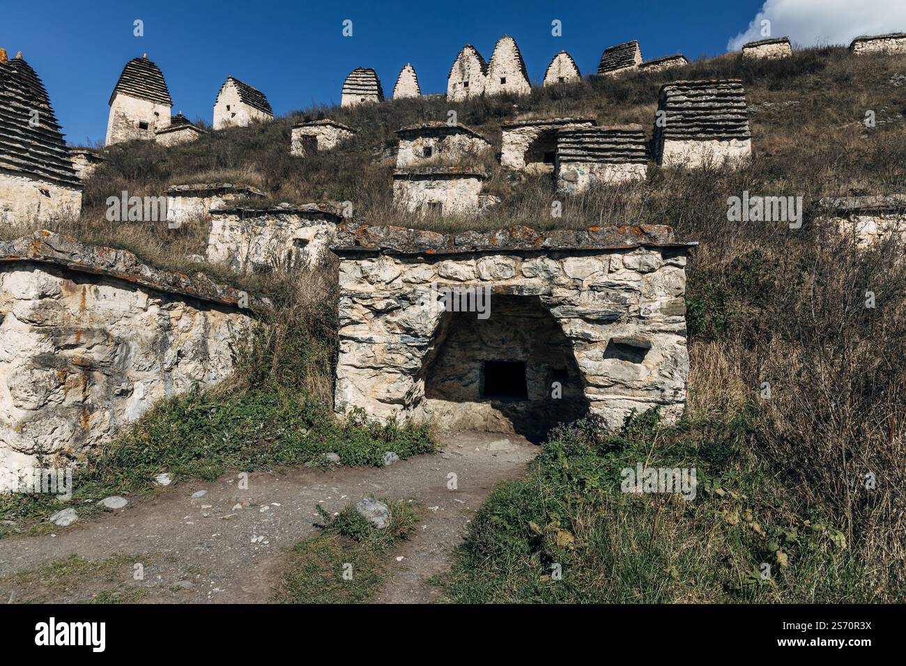 Ancient Dargavs. City of the Dead, North Ossetia-Alania, Russia Stock ...