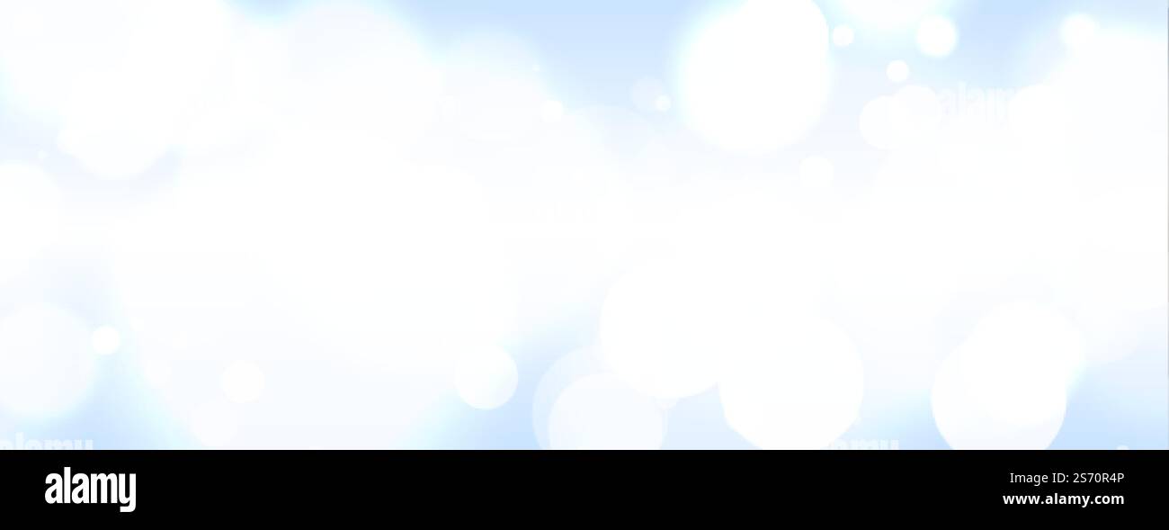 abstract bokeh blurred banner on light sky background Stock Vector ...
