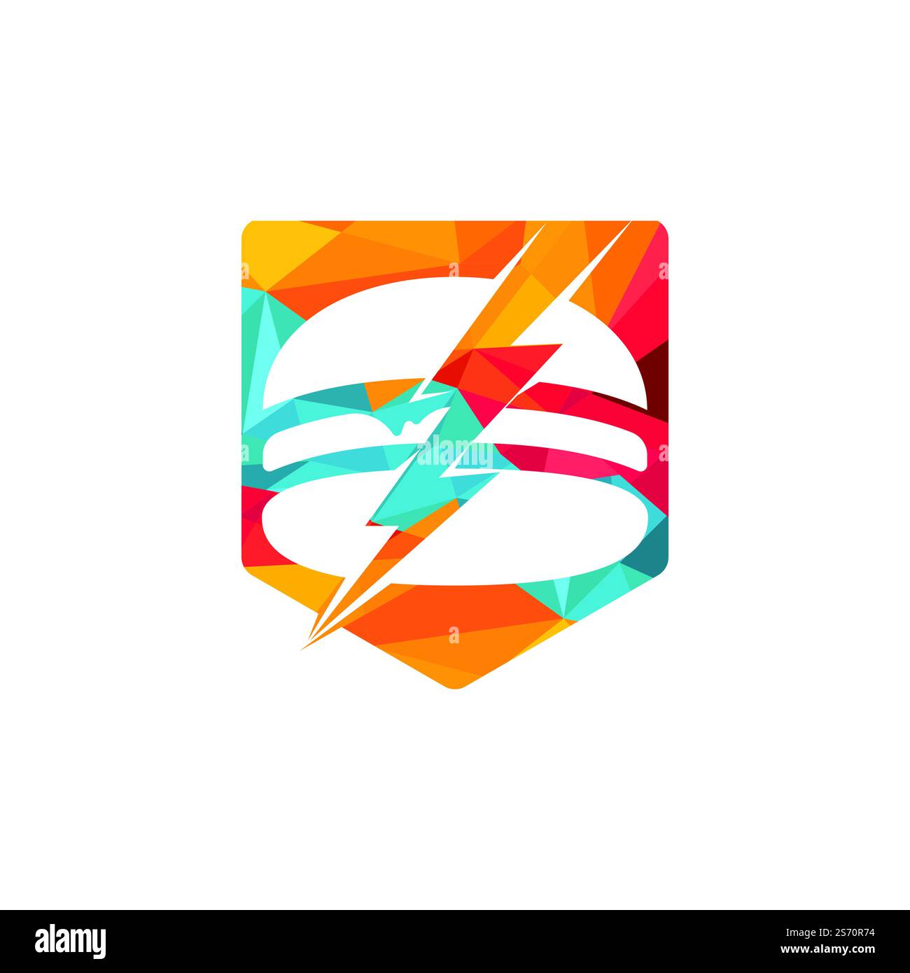 Flash burger vector logo design. Burger and thunderstorm icon logo ...