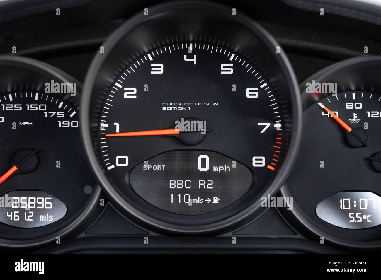 Porsche Design Cayman S Interior Details Stock Photo - Alamy