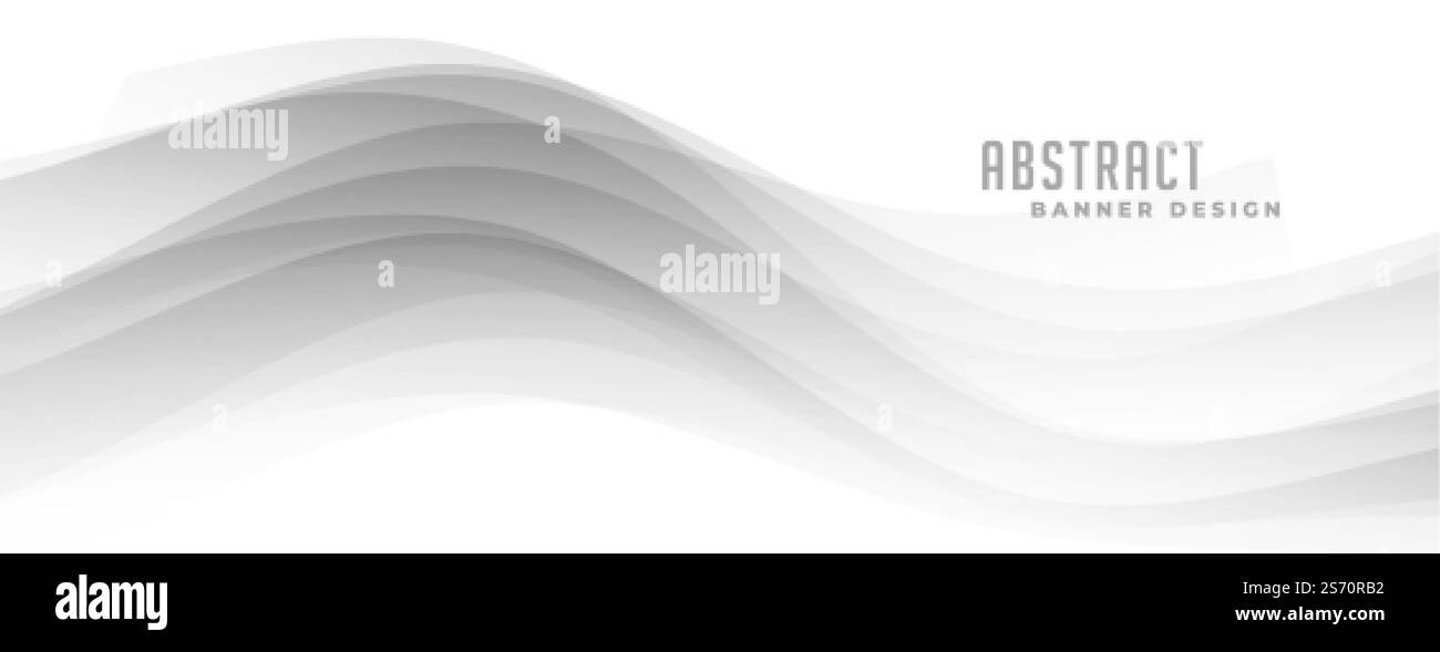 abstract gray wavy shape on white banner Stock Vector Image & Art - Alamy
