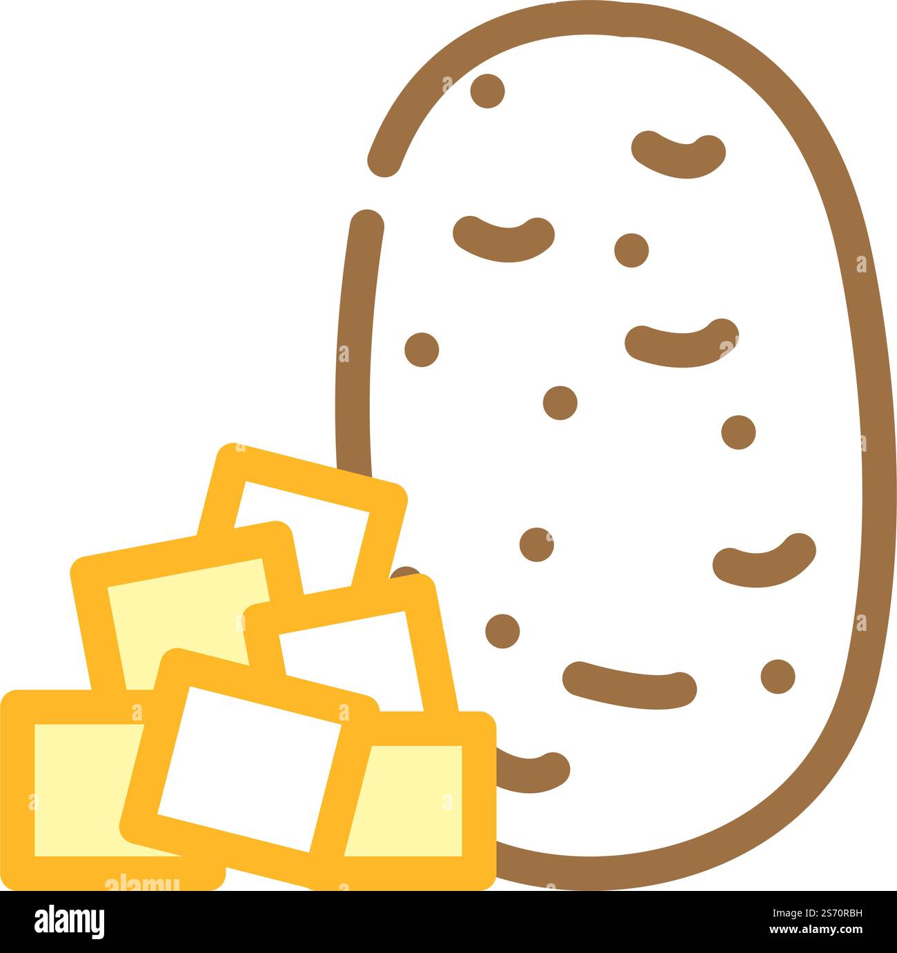 fresh potatoes color icon vector. fresh potatoes sign. isolated symbol ...