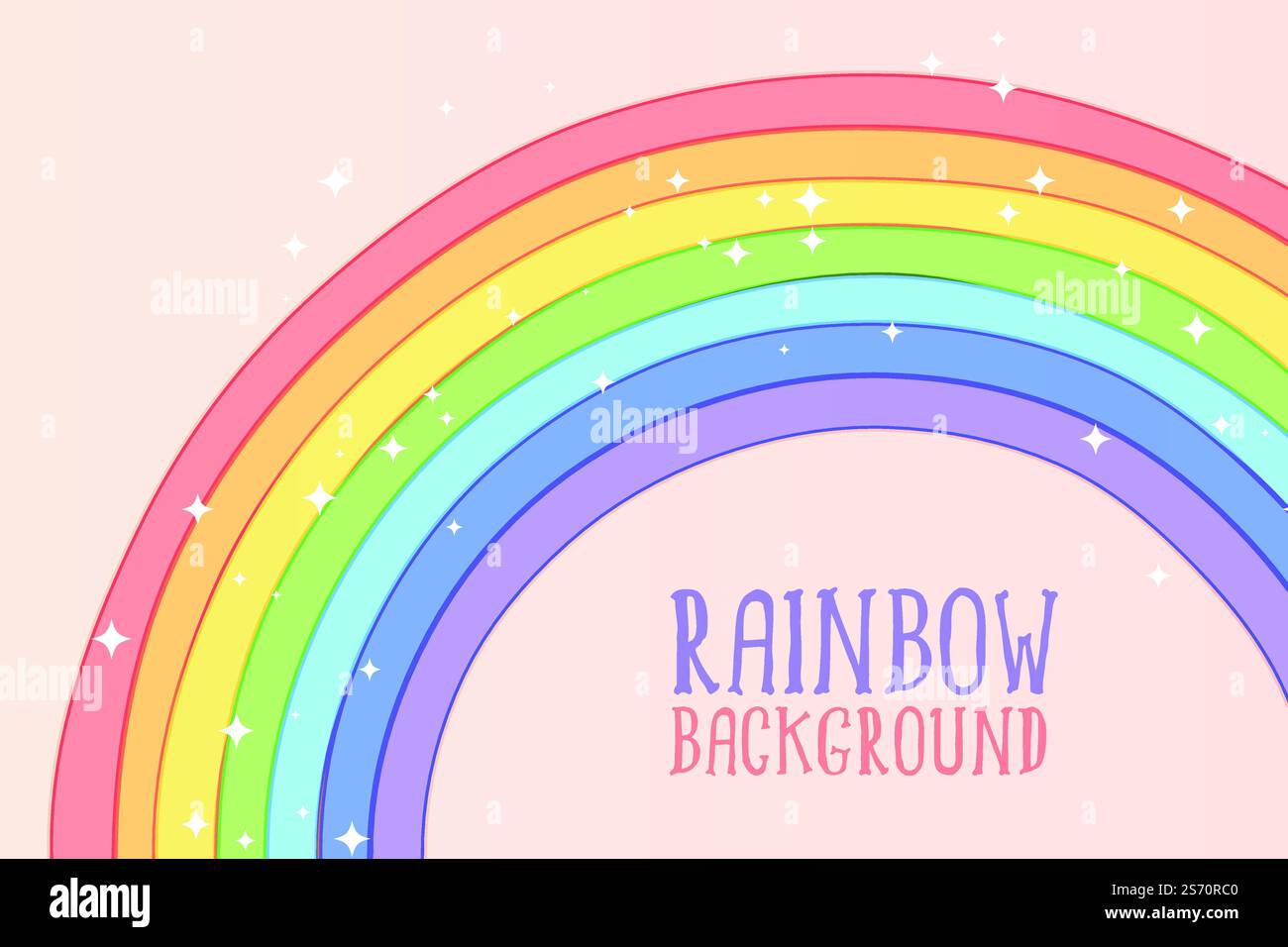 cute hand drawn rainbow in pastel colors background Stock Vector Image ...