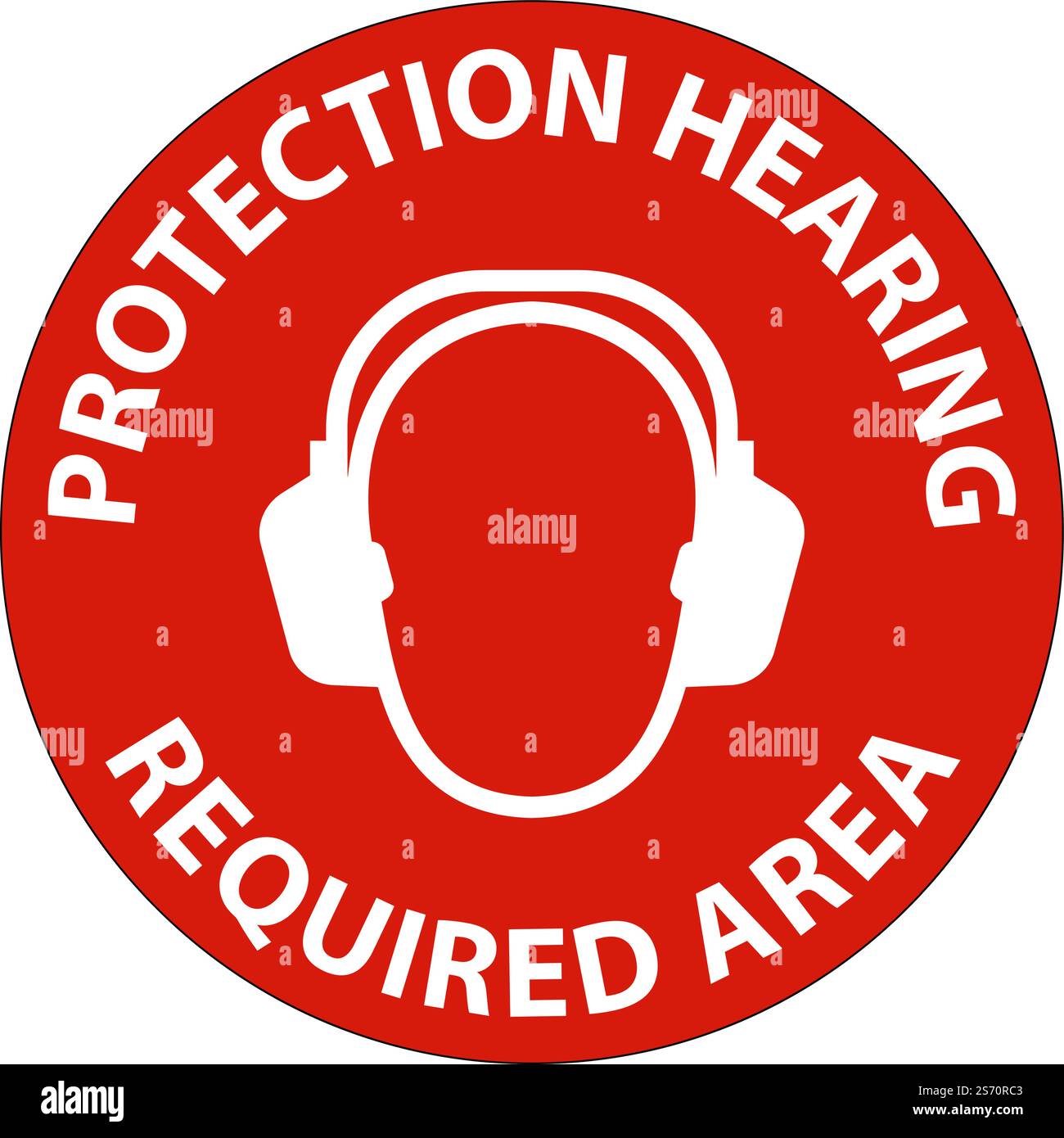 Danger Double Hearing Protection Sign On White Background Stock Vector ...