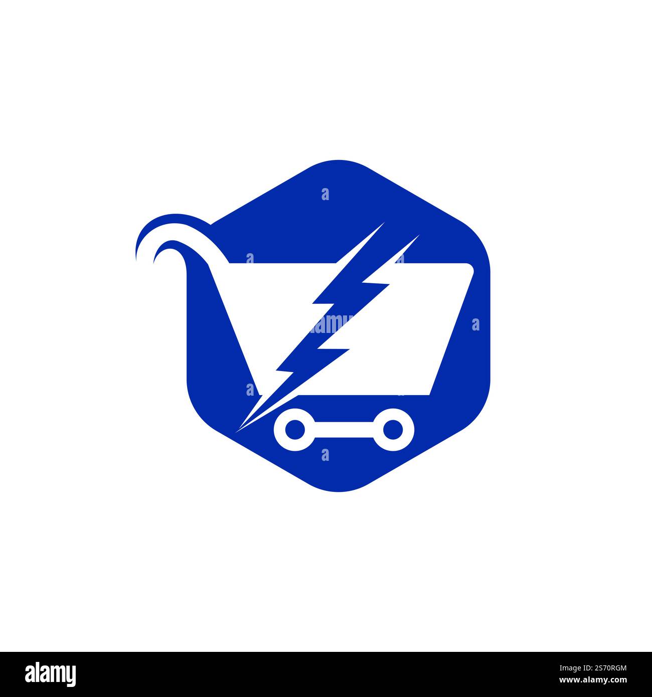 Fast Shopping vector logo design. Shopping cart with flash logo icon ...