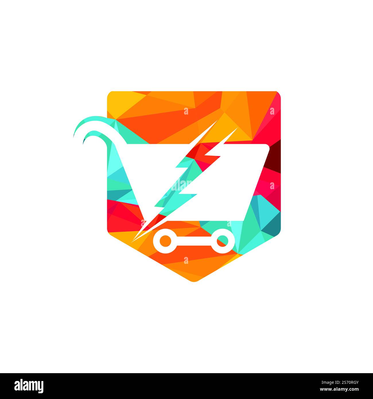 Fast Shopping vector logo design. Shopping cart with flash logo icon ...