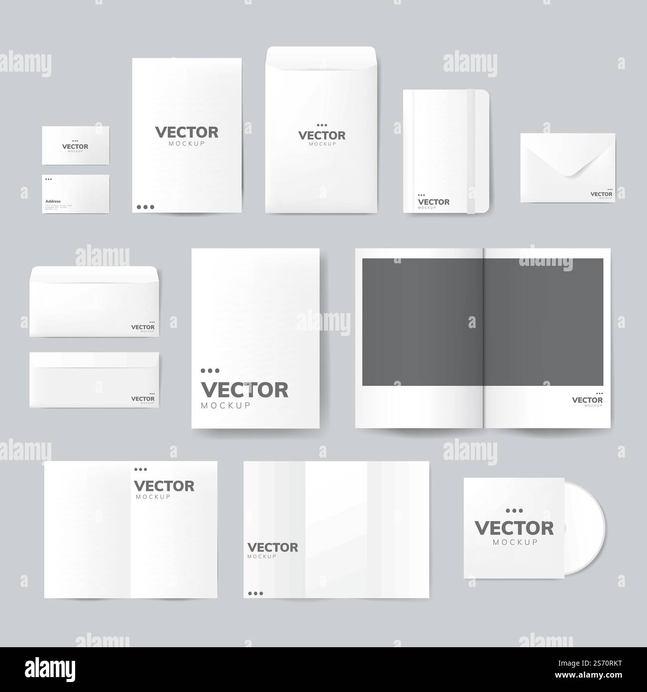Set of printing material designs mockup vector Stock Vector Image & Art ...
