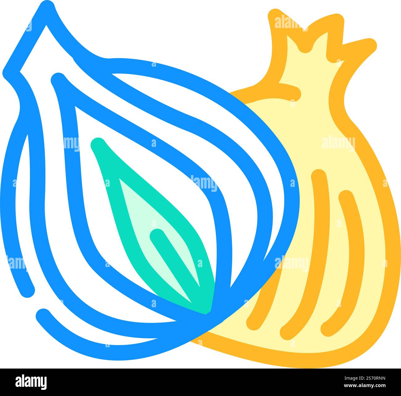onion cut color icon vector. onion cut sign. isolated symbol ...