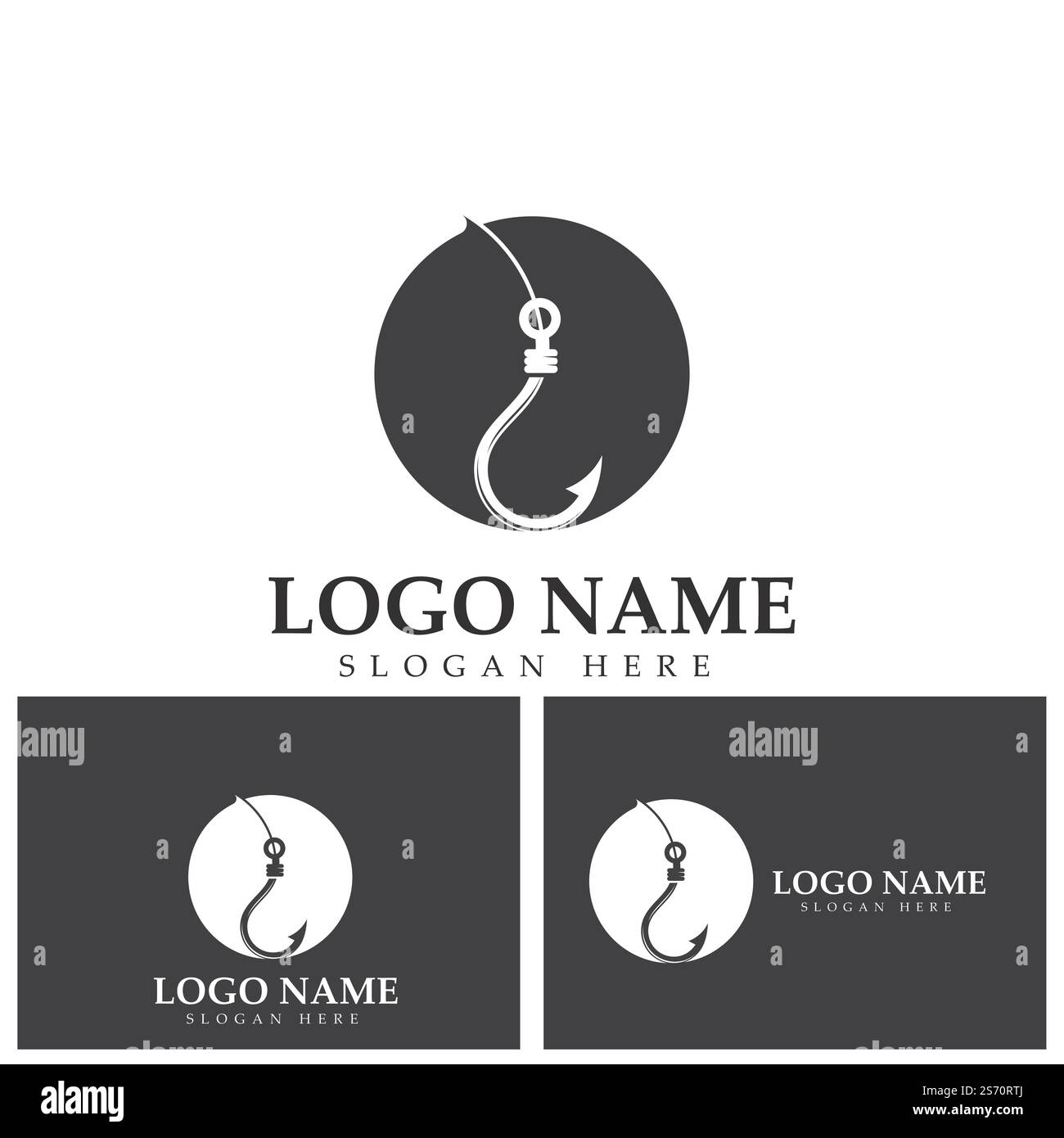 fishing hook logo icon vector template illustration Stock Vector Image ...