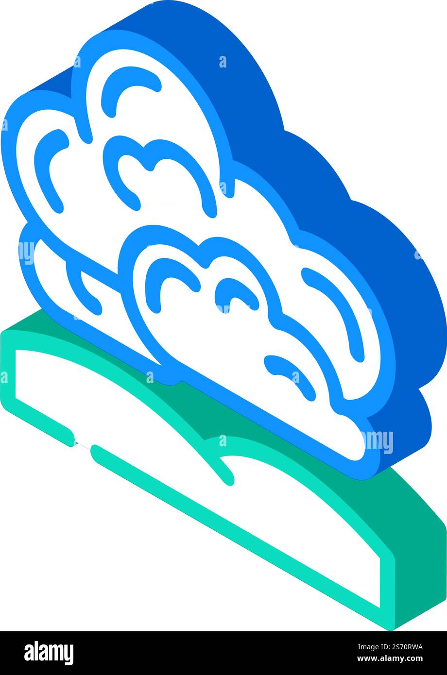 overcast weather isometric icon vector. overcast weather sign. isolated ...