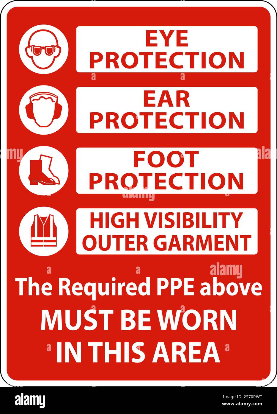 PPE Must Be Worn In This Area Sign Stock Vector Image & Art - Alamy
