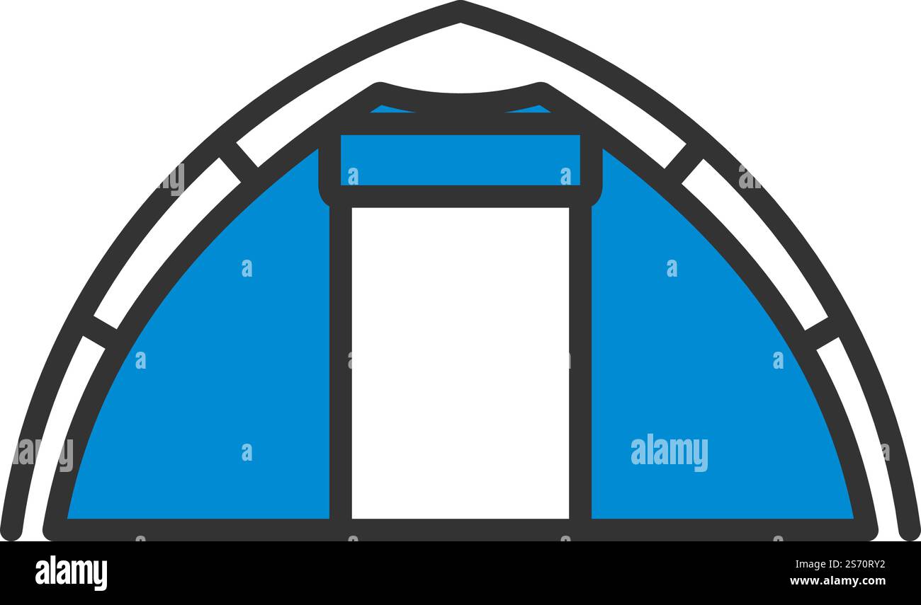 Icon Of Touristic Tent. Editable Bold Outline With Color Fill Design ...