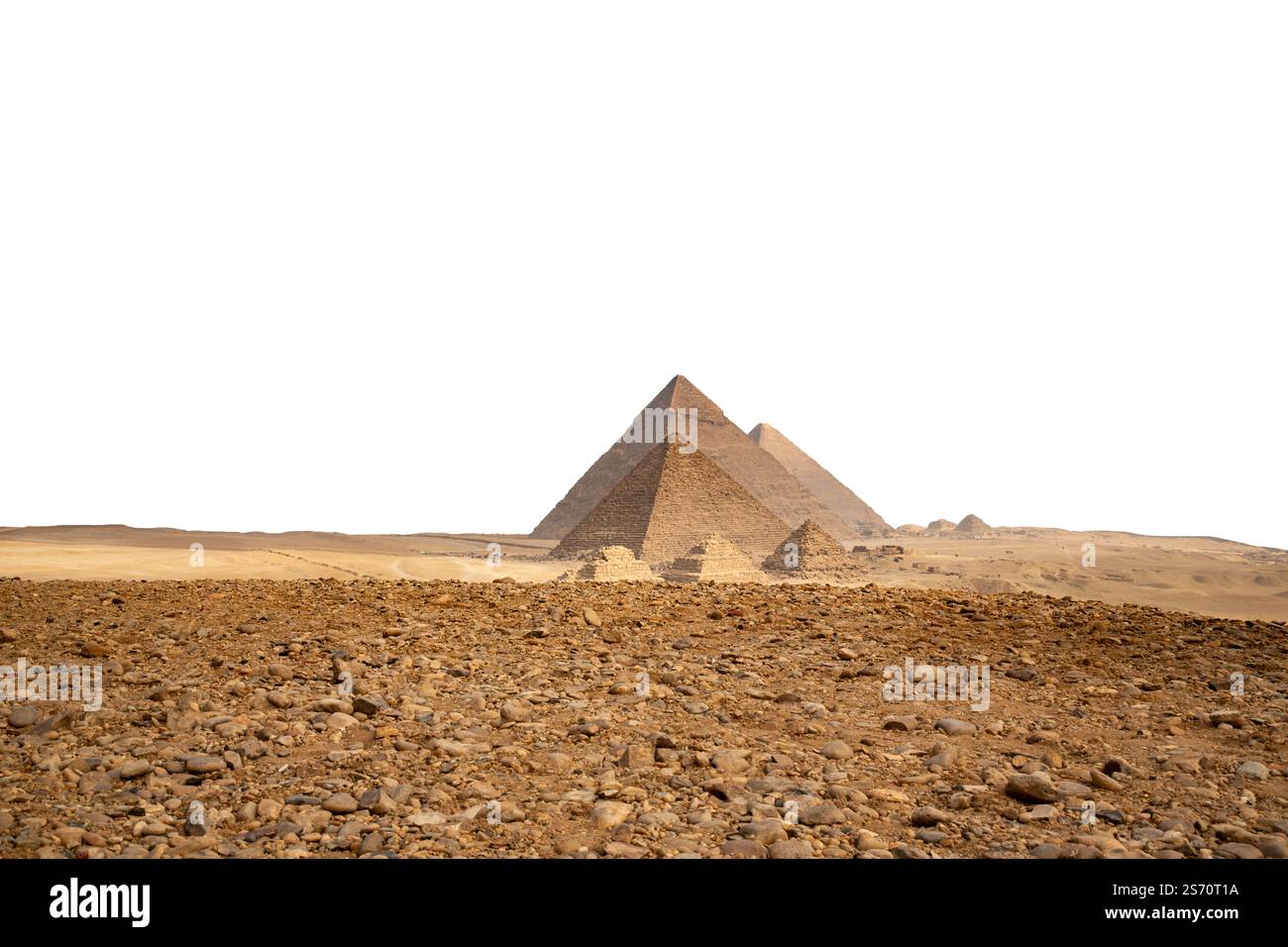 Egypt. Cairo - Giza. General view of pyramids from the Giza Plateau ...