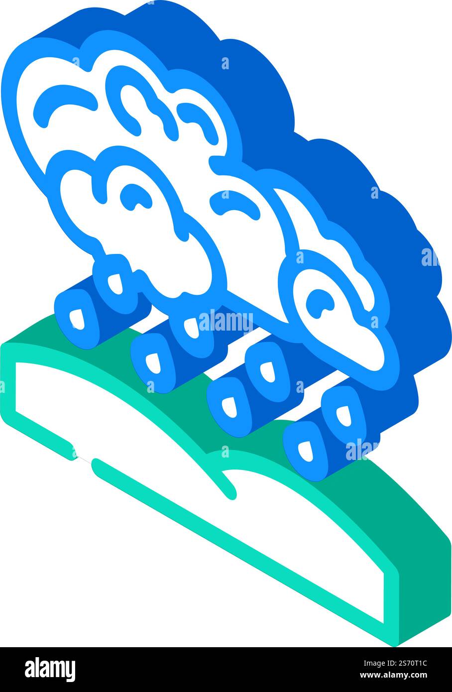 rainy weather isometric icon vector. rainy weather sign. isolated ...