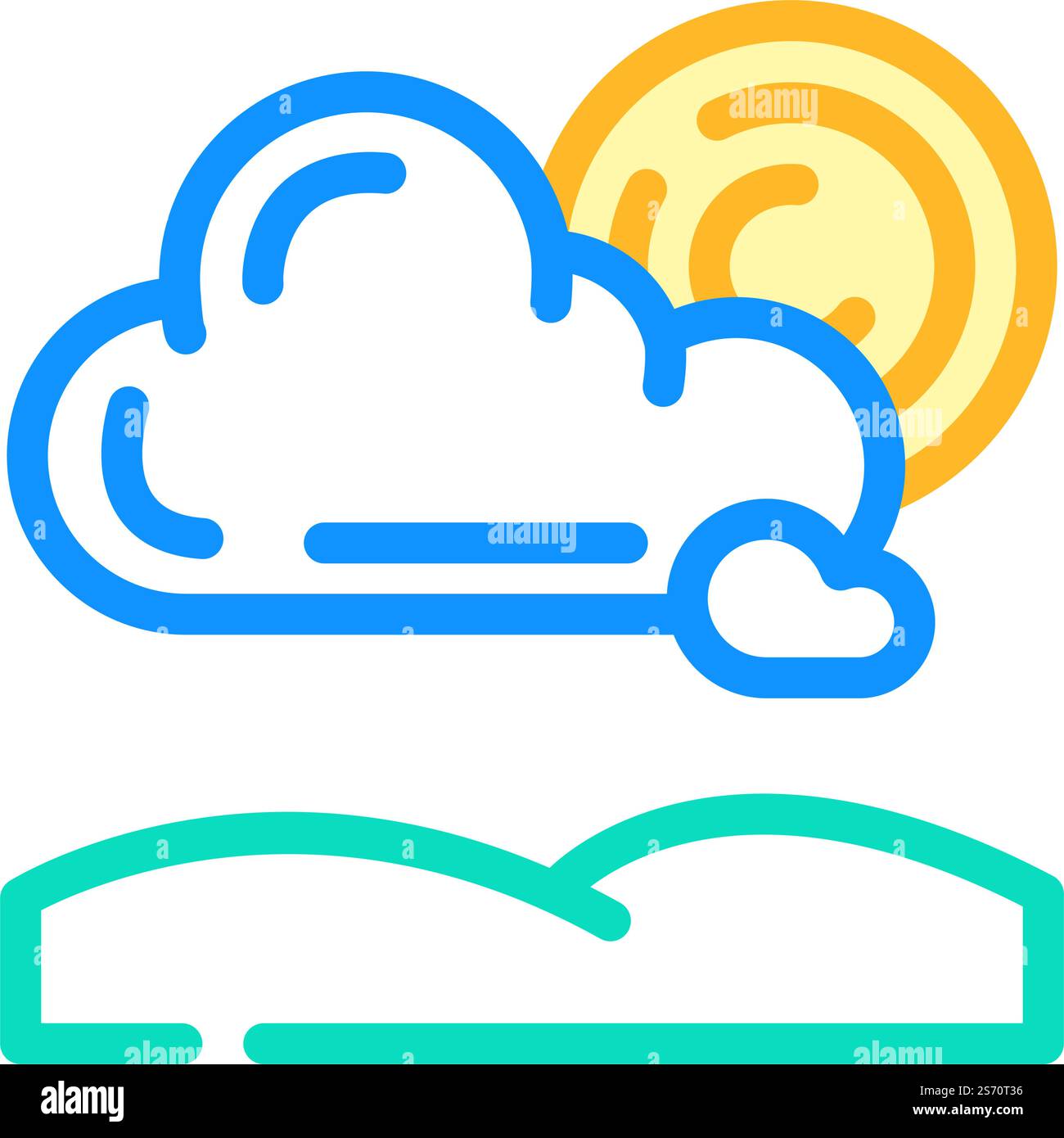 partially cloudy weather color icon vector. partially cloudy weather ...