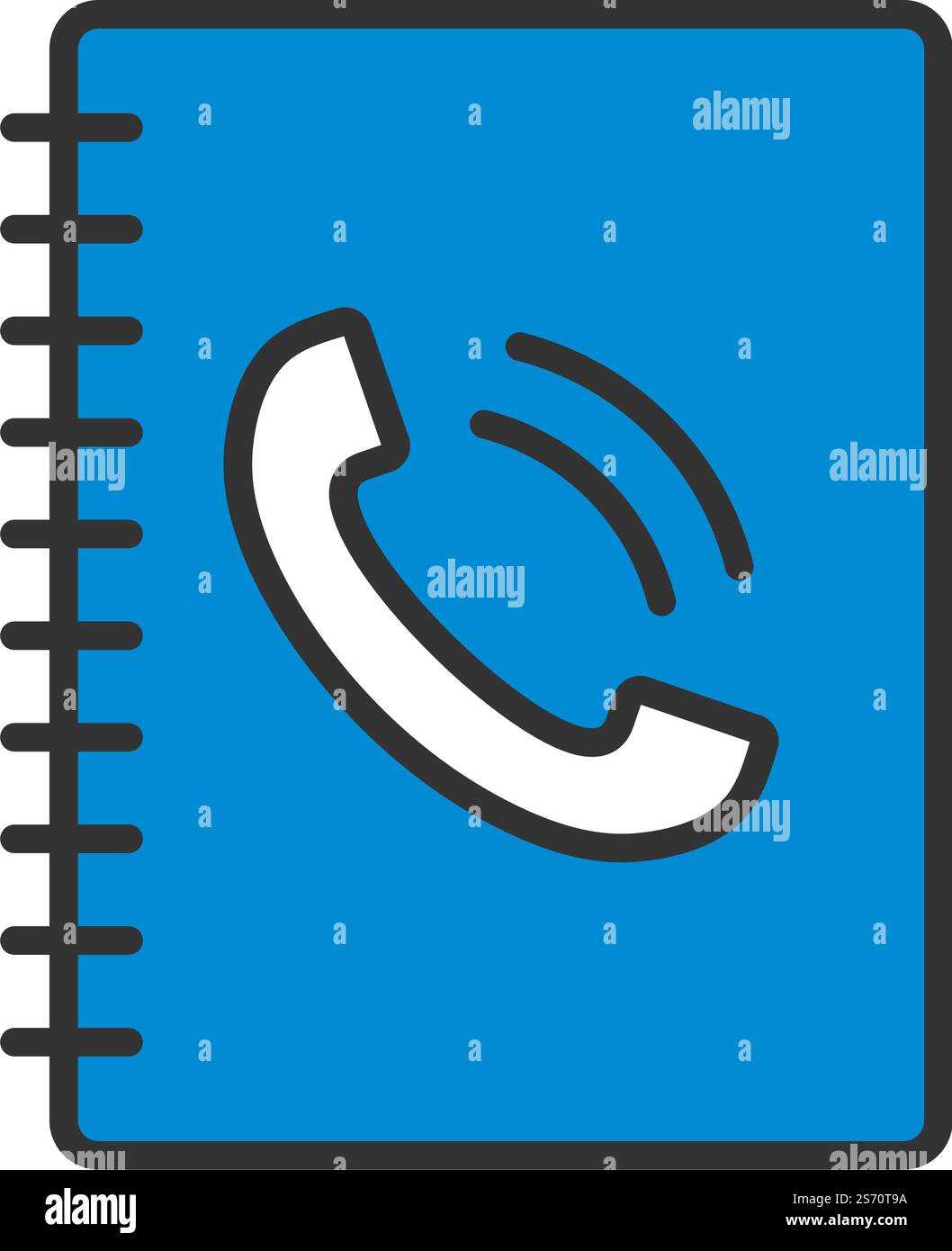 Phone Book Icon. Editable Bold Outline With Color Fill Design. Vector Illustration Stock Vector ...