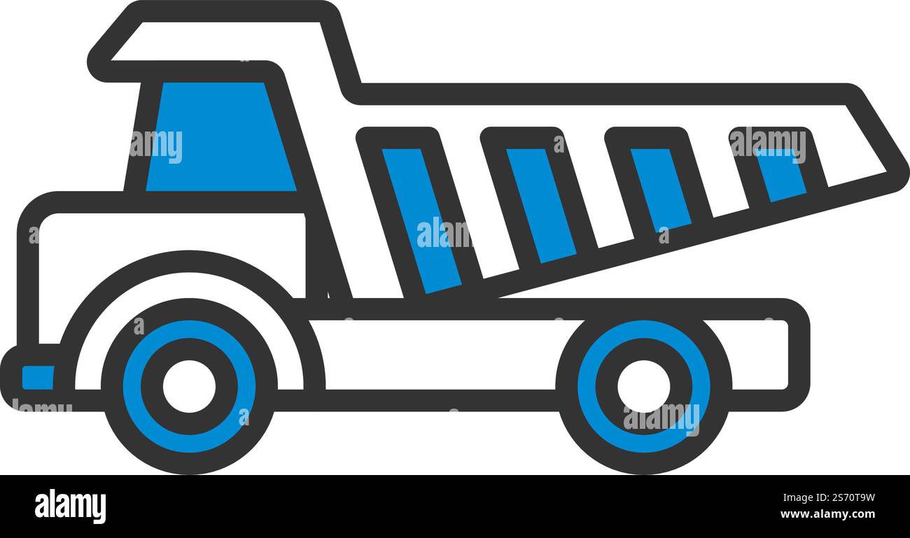 Icon Of Tipper. Editable Bold Outline With Color Fill Design. Vector ...