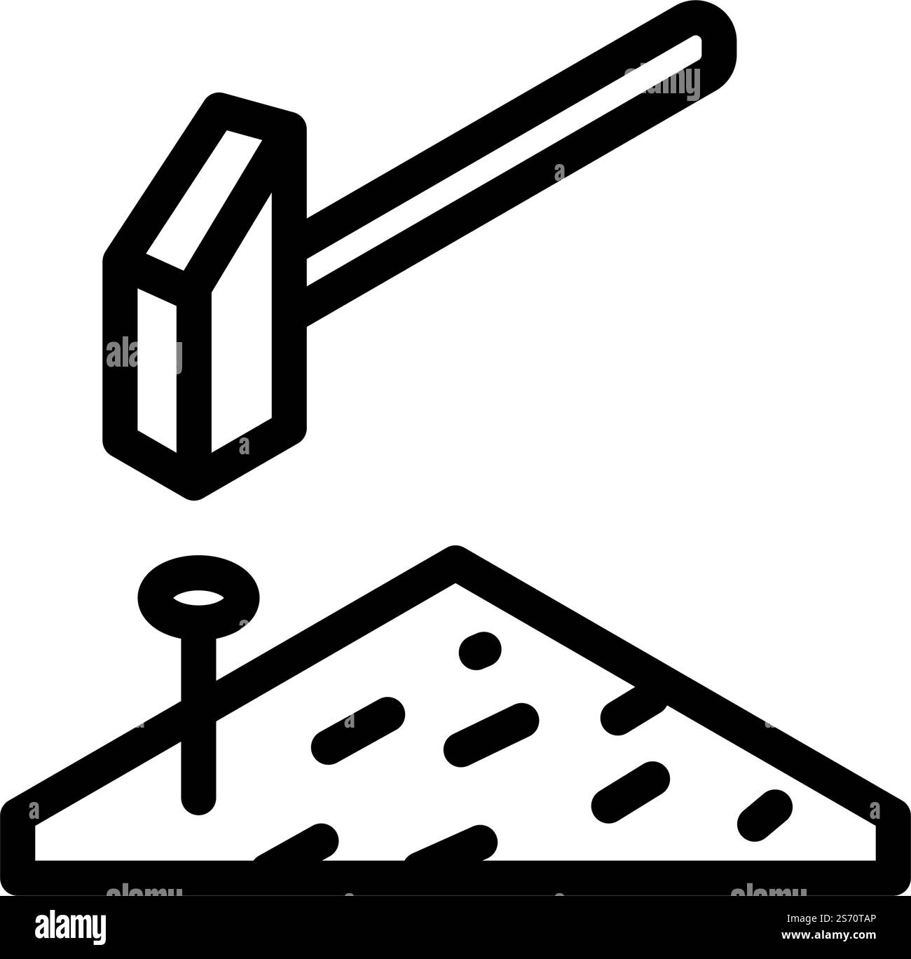 hammer nail assembly furniture line icon vector. hammer nail assembly ...