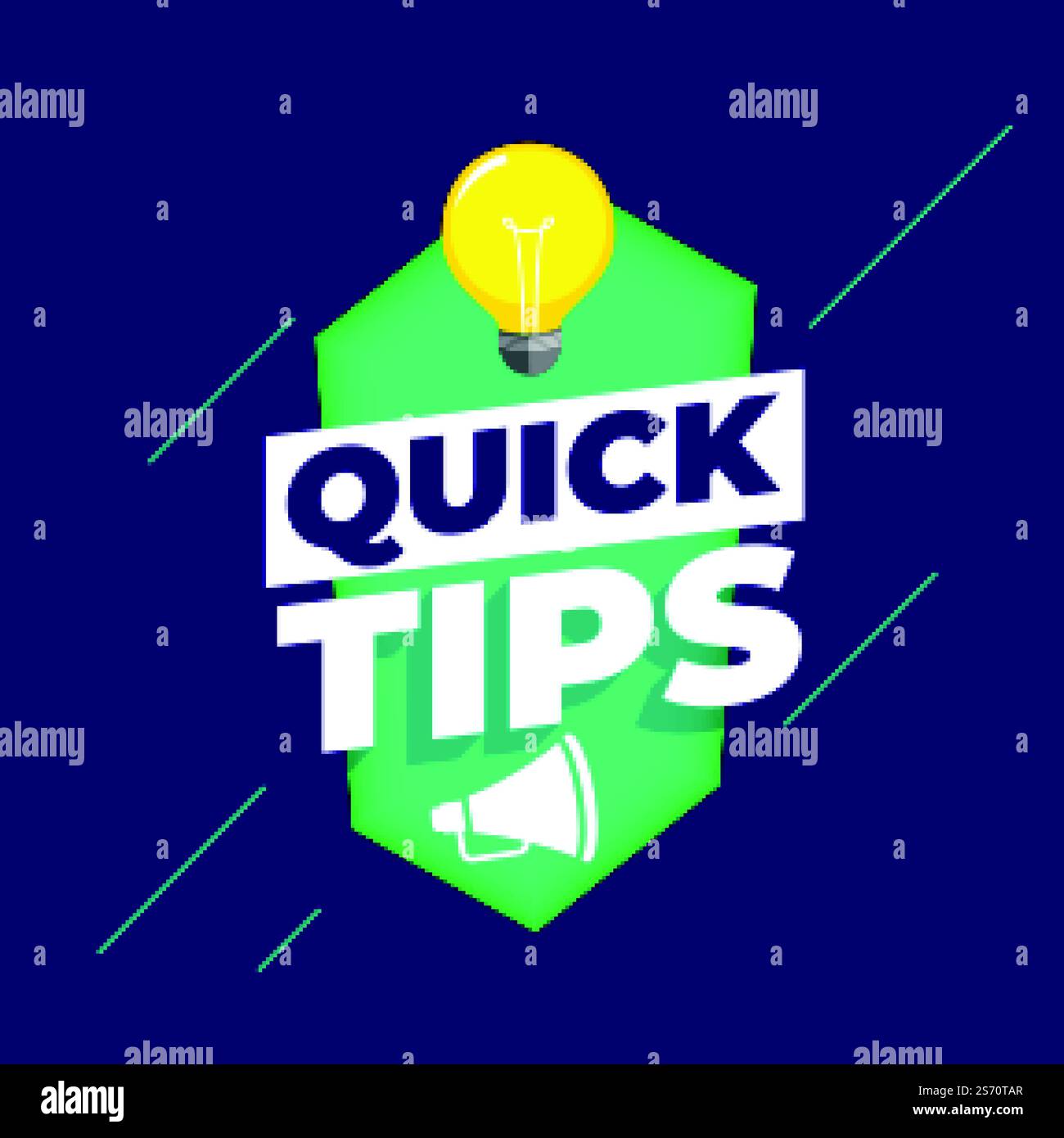 quick tips background with bulb and megaphone Stock Vector Image & Art ...