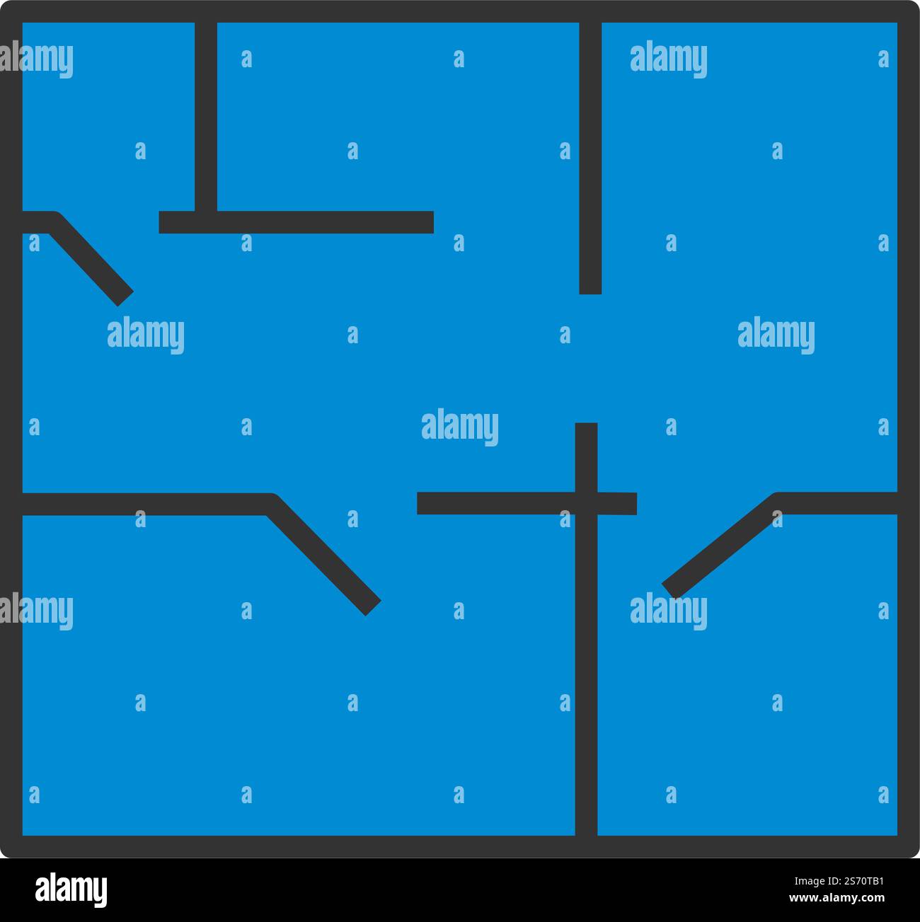 Icon Of Apartment Plan. Editable Bold Outline With Color Fill Design ...