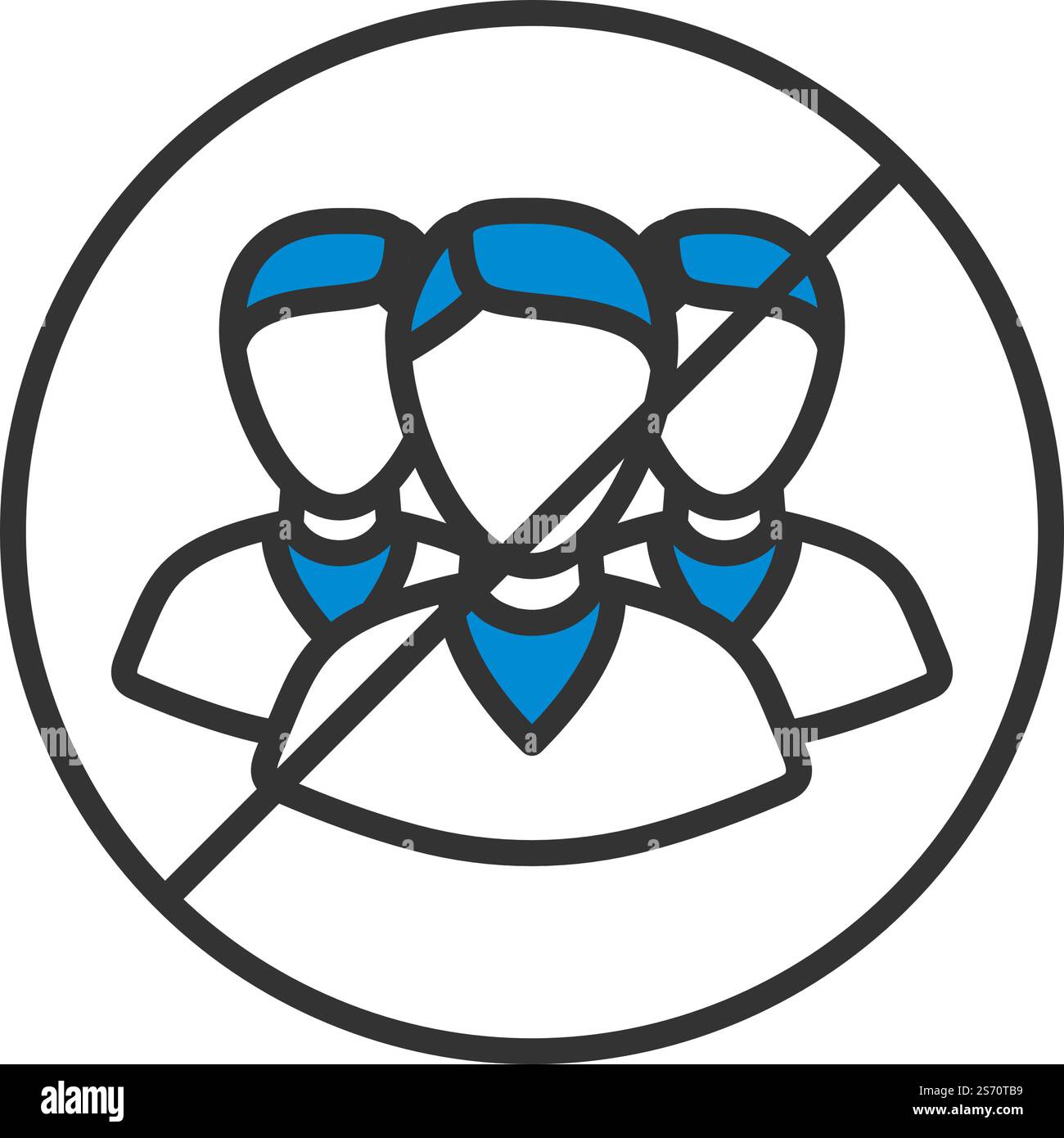 No Meeting Icon. Editable Bold Outline With Color Fill Design. Vector ...