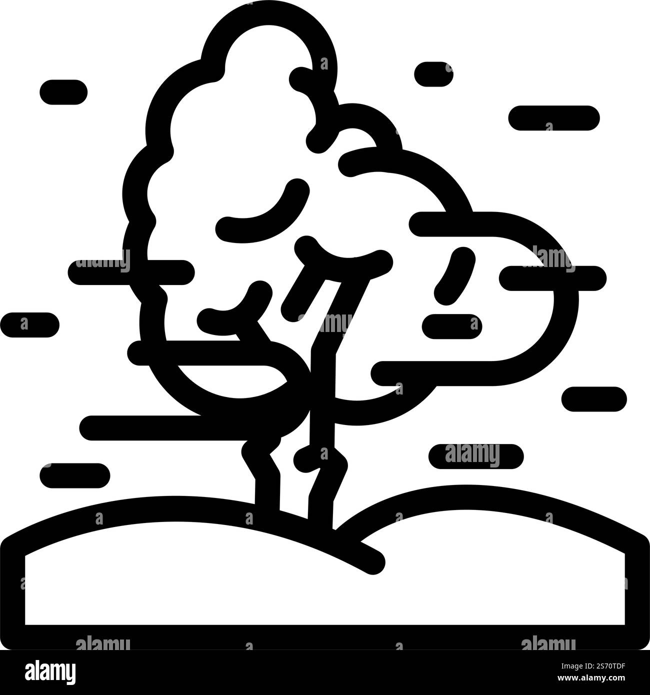 fog weather line icon vector. fog weather sign. isolated contour symbol ...
