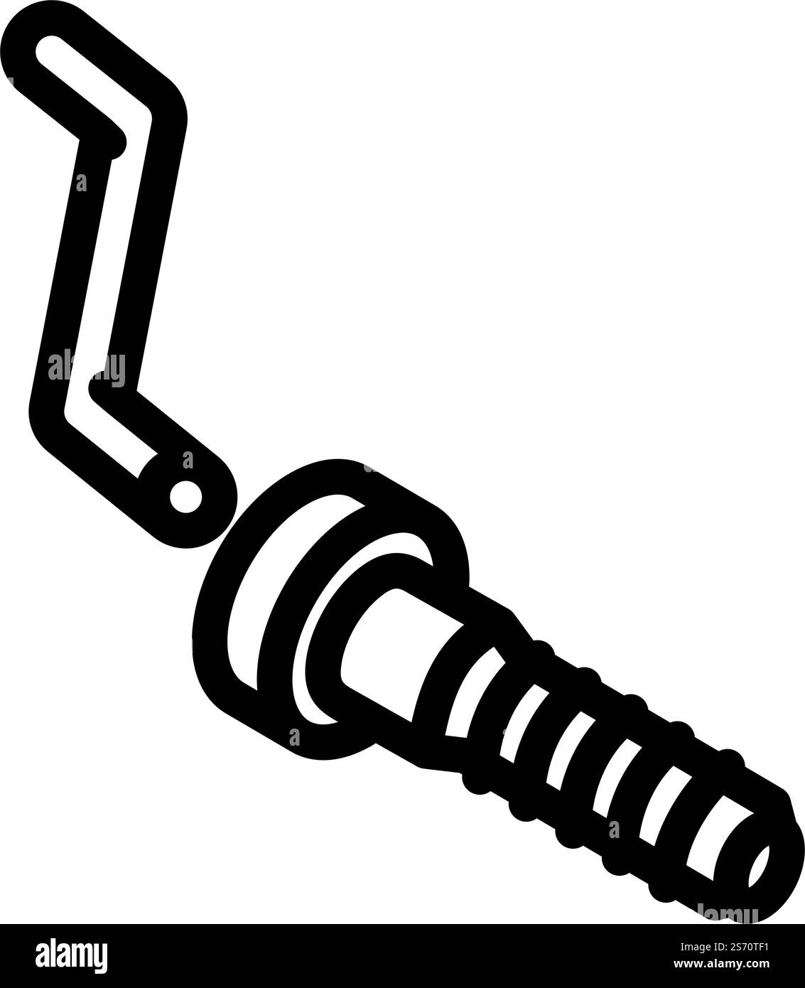 tighten screw wrench assembly furniture line icon vector. tighten screw ...