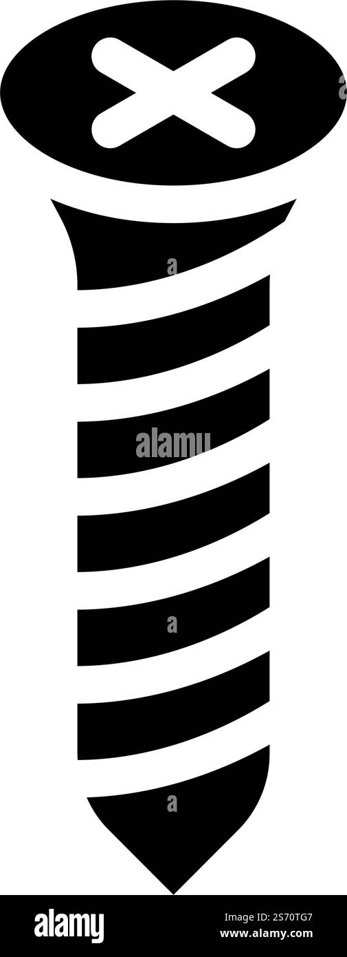 bolt metal assembly glyph icon vector. bolt metal assembly sign ...