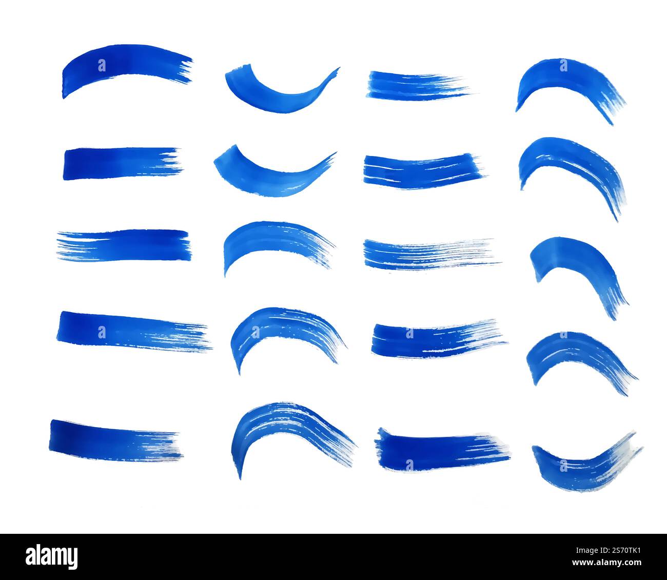 blue hand painted watercolor textures set design Stock Vector Image ...