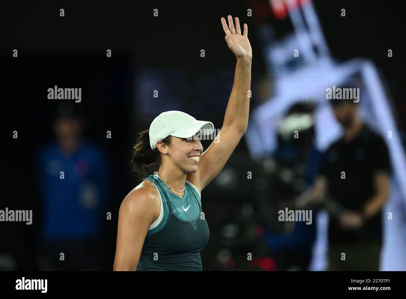 Melbourne, Australia. 18th Jan, 2025. Madison Keys of USA celebrates ...