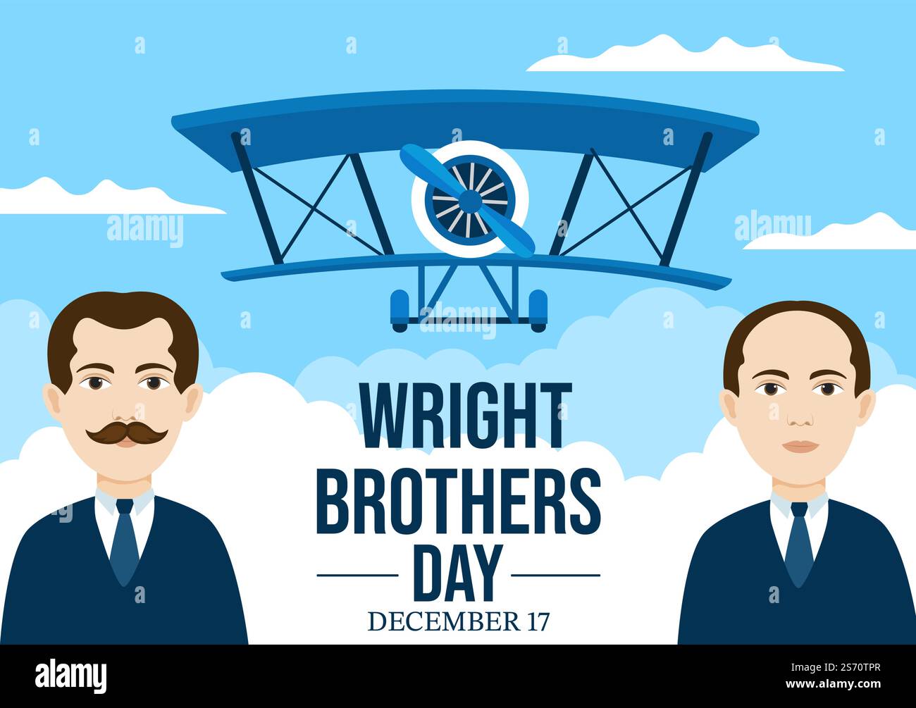 Wright Brothers Day on December 17th Template Hand Drawn Cartoon ...