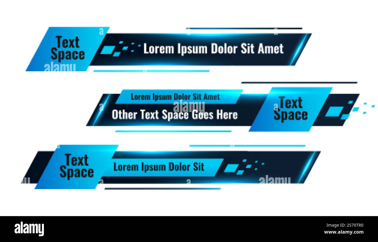 abstract blue geometric lower third template design Stock Vector Image ...