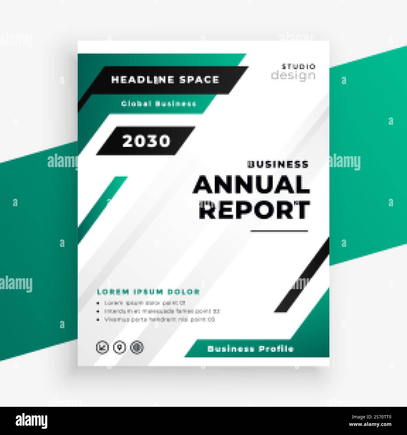 stylish turquoise color annual report business template Stock Vector ...