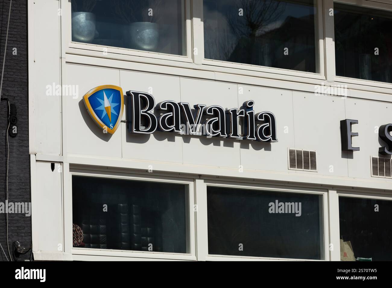 Bavaria logo sign at Rembrandt Square. Brewery Bavaria is one of the oldest breweries in the ...