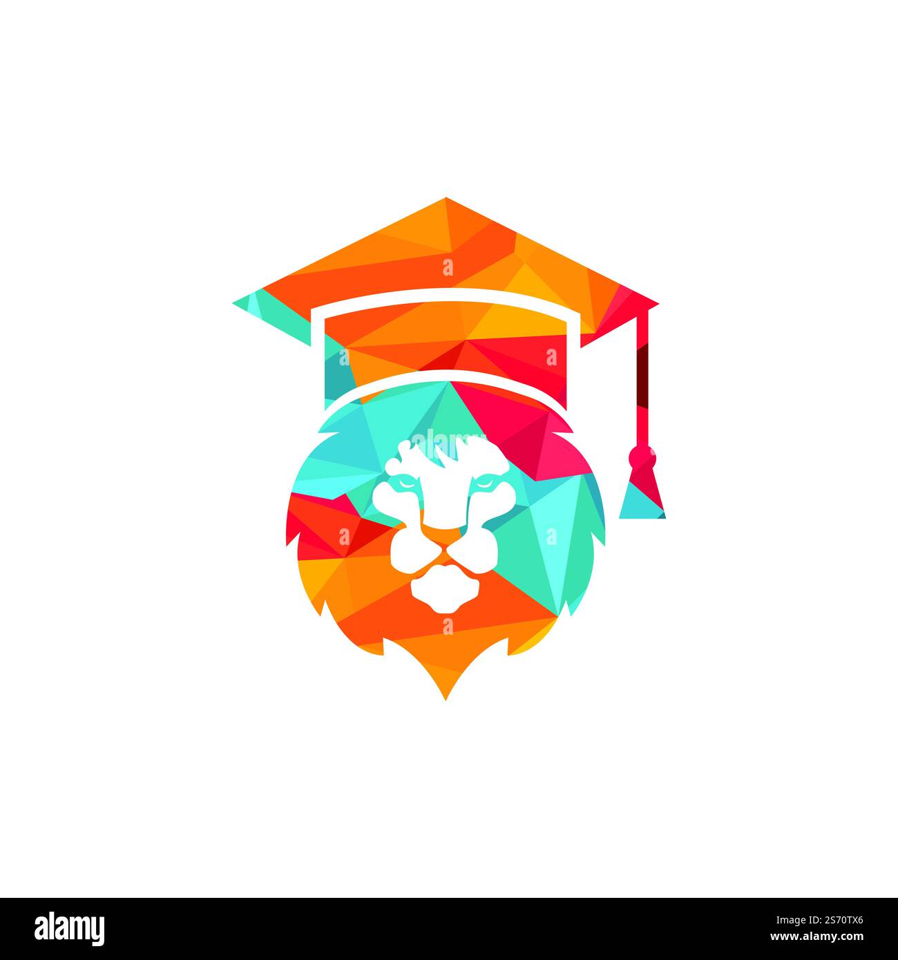 Lion Student vector logo design. Lion academy logo concept Stock Vector ...